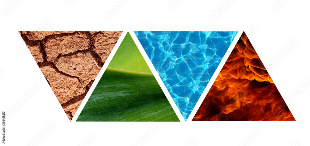 Four elements triangles abstract background. Stock Photo | Adobe Stock
