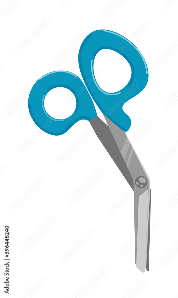 Poster Medical shear with curved blade isolated on white background ...