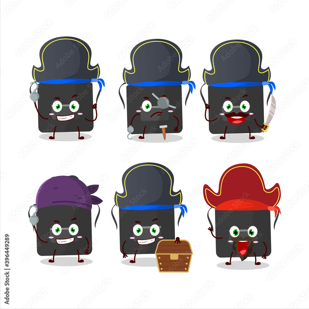 Cartoon character of chef hat with various pirates emoticons Stock ...