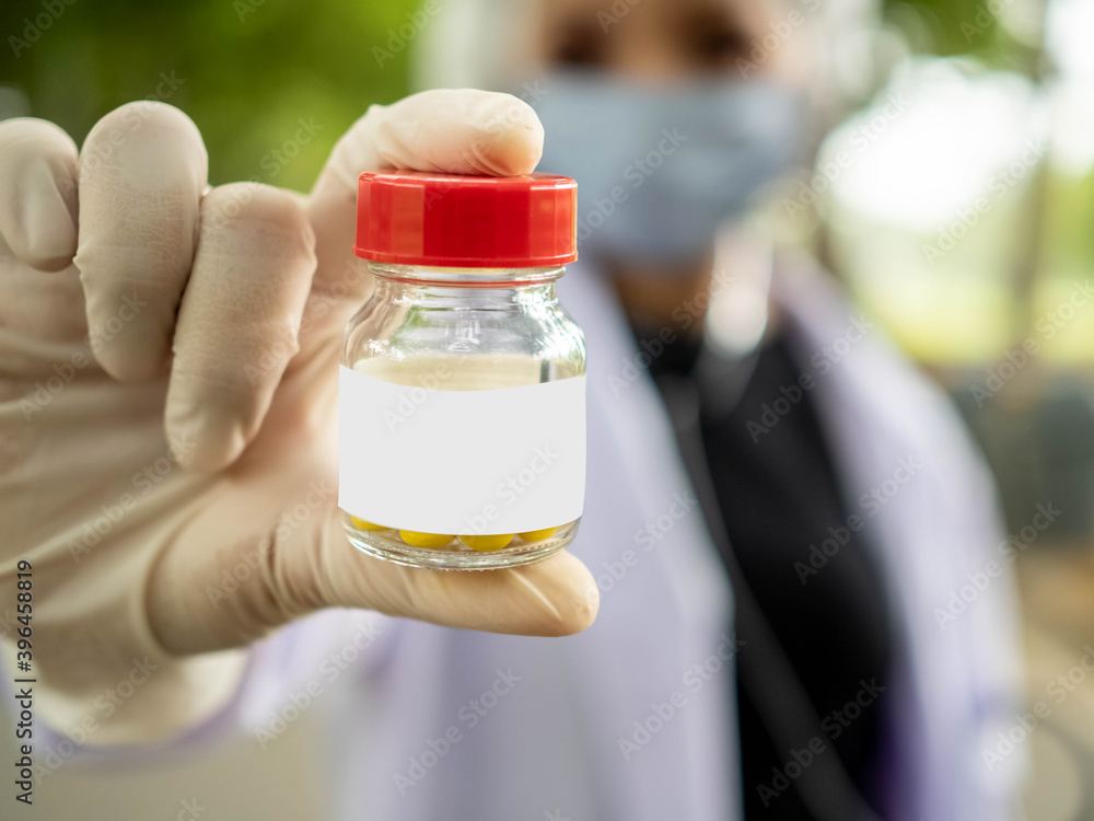 Hospital clinic laboratory doctor nurse or scientist wear ppe glove ...