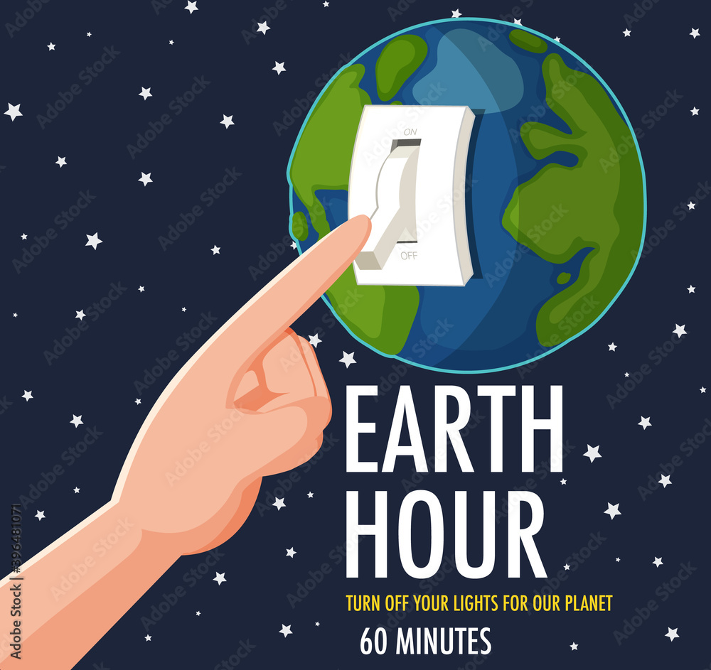 Earth Hour campaign poster or banner turn off your lights for our ...