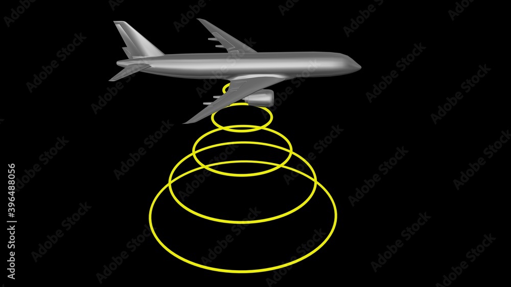 Ground penetrating radar Airplane aircraft GPR scanning earth. GPR ...