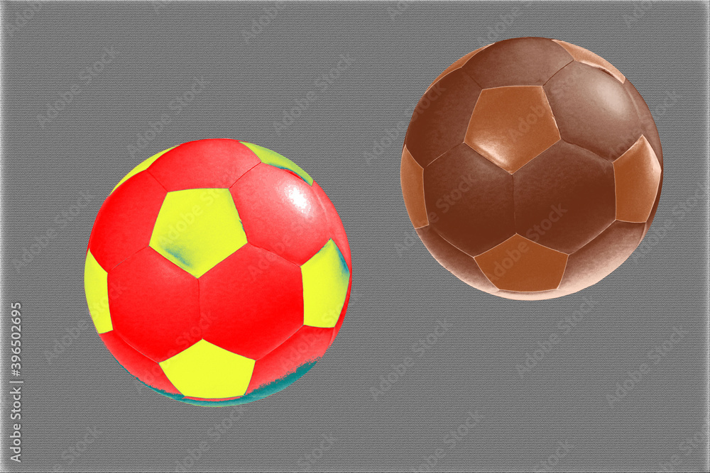 Difference of soccer balls. Stock Photo | Adobe Stock