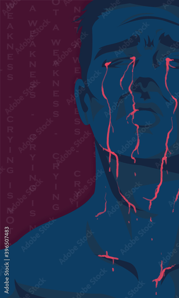 Poster emotional crying man, men showing his emotion, no to toxic ...