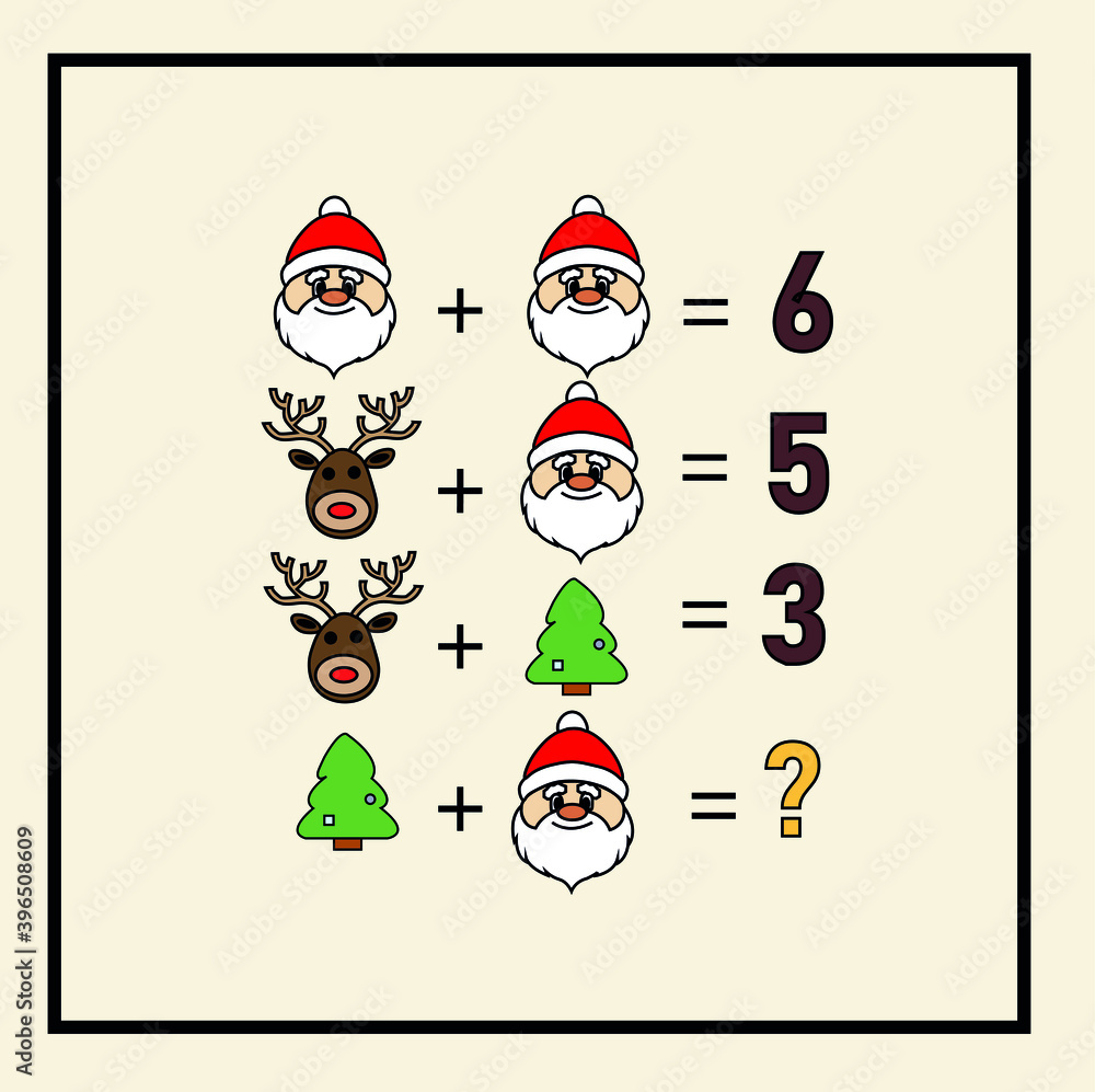 Mathematical rebus. Counting game for preschool children. picture ...