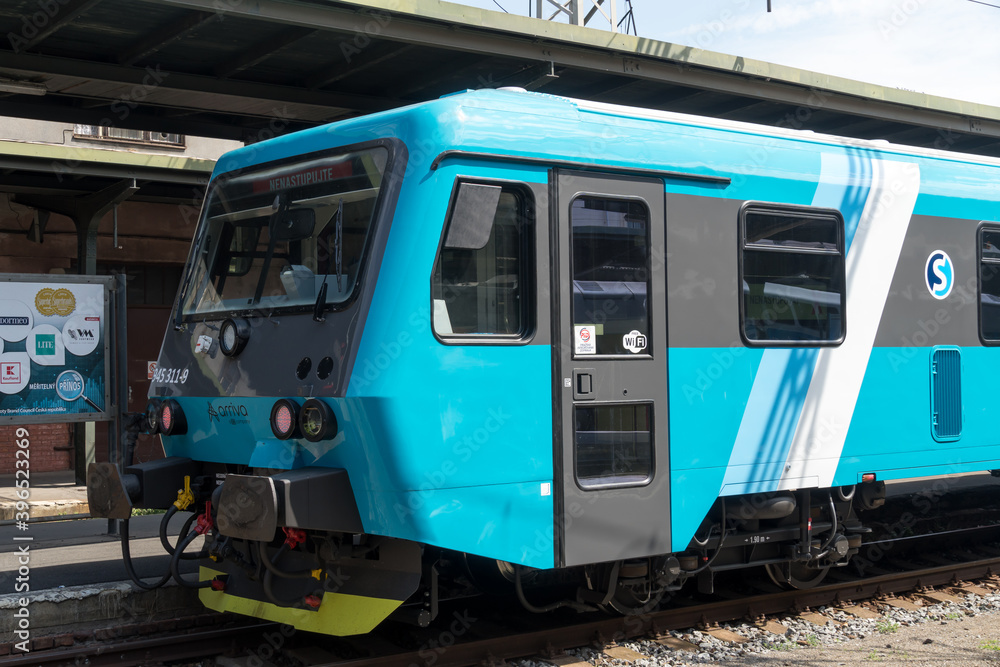 Prague, Czech Republic - July 24, 2020: Arriva Vlaky locomotive. ARRIVA ...