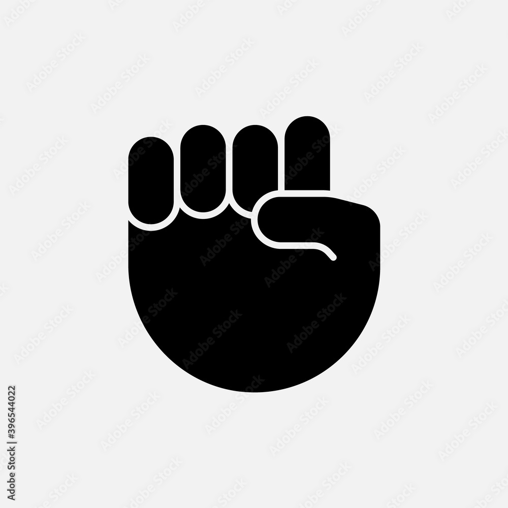 Hand fist emoticon icon. Fist emoji raised protest concept icon Stock ...