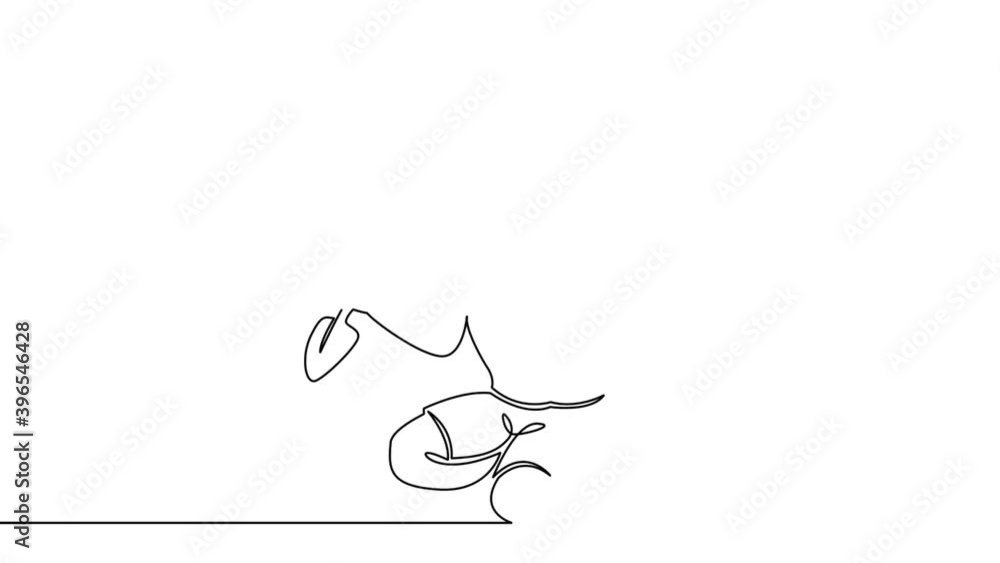 Self drawing simple animation of single continuous one line drawing ...