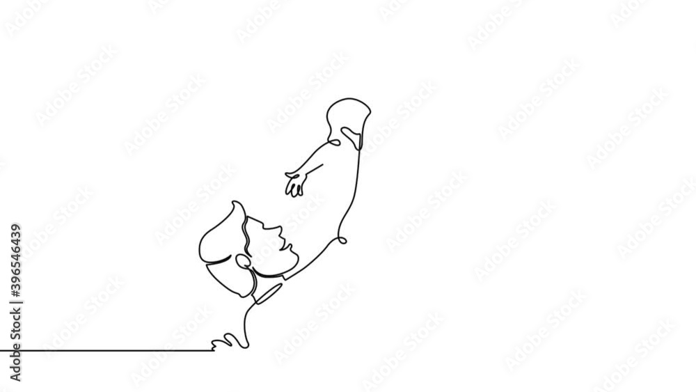 Self drawing simple animation of single continuous one line drawing ...