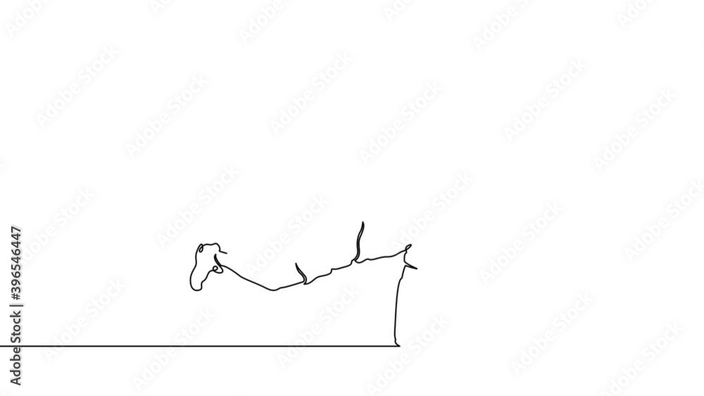 Self drawing simple animation of single continuous one line drawing ...
