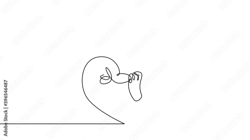 Self drawing simple animation of single continuous one line drawing ...