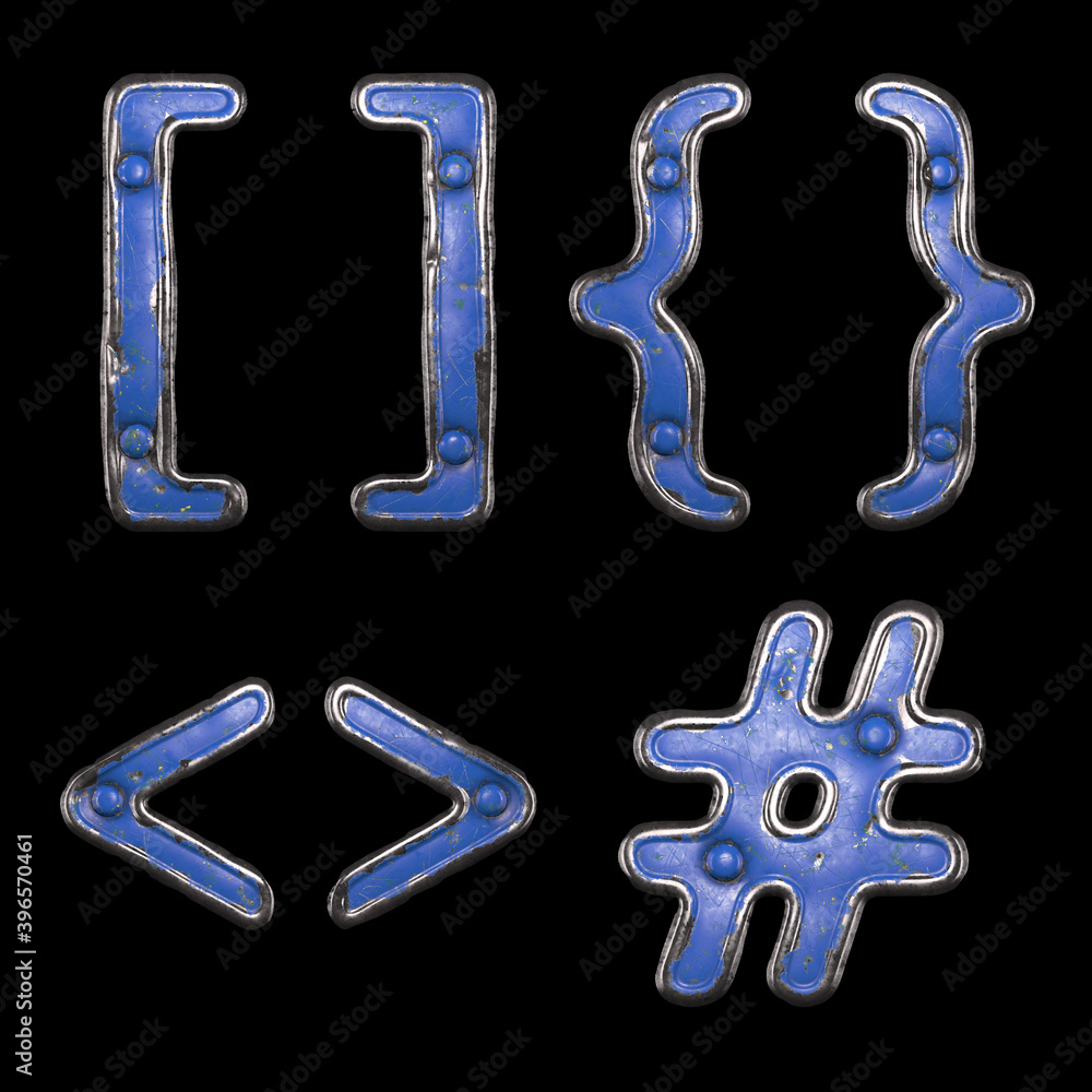 Set of symbols left and right squere bracket, left and right brace ...