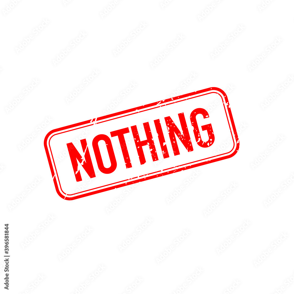 NOTHING red grungy rectangle stamp sign. Stock Vector | Adobe Stock