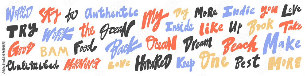 Vector hand drawn sticker logo words set collection. Stock Vector ...