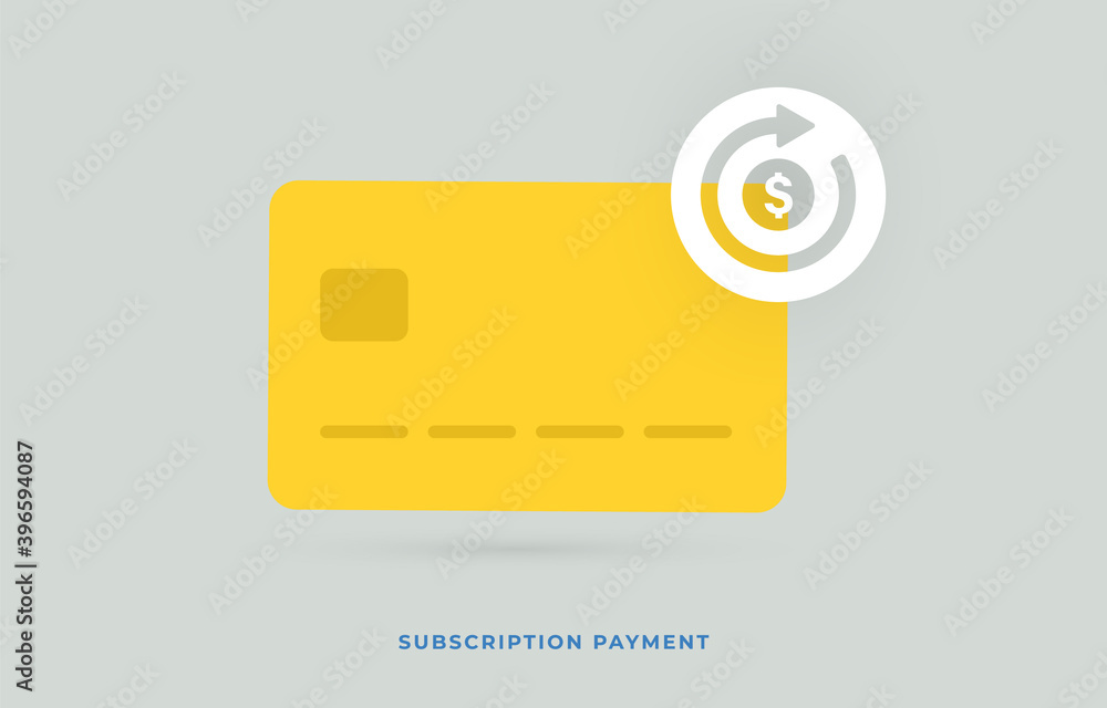 Vetor de Subscription payment modern flat vector icon. Recurring ...