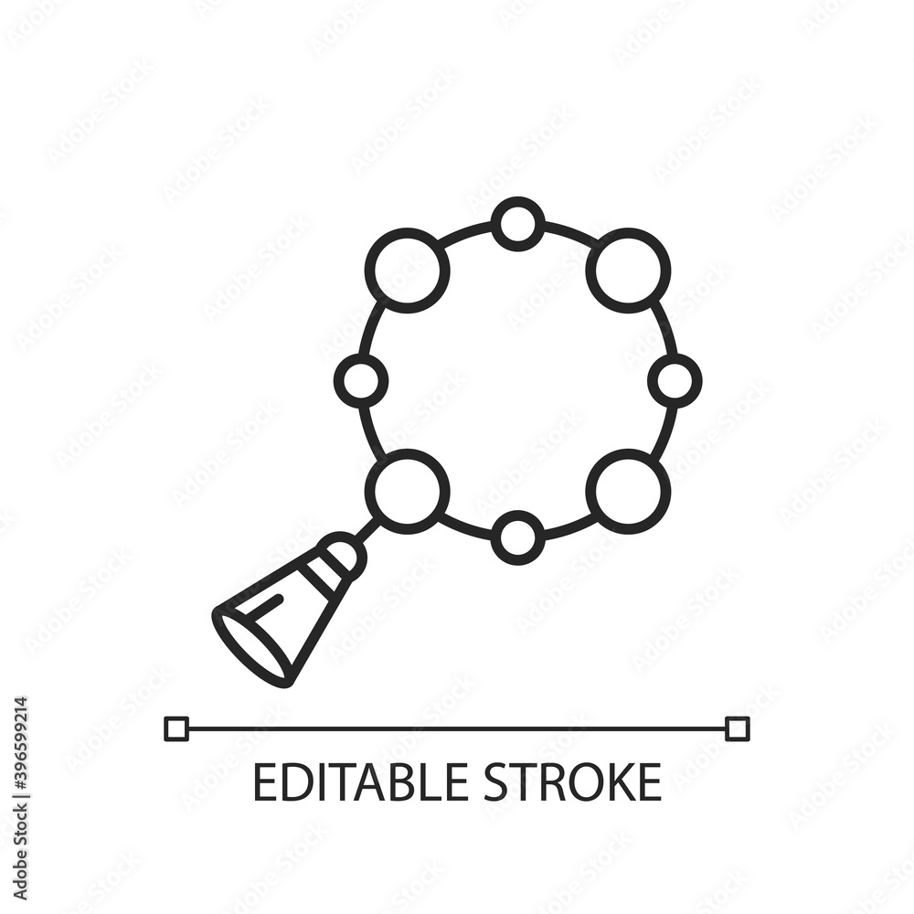 Rosary linear icon. Muslim religious item. Beads represents names. Keep ...