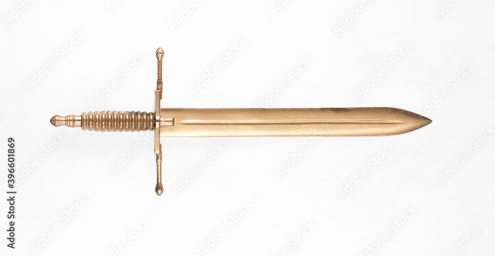 golden sword isolated on white background Stock Photo | Adobe Stock