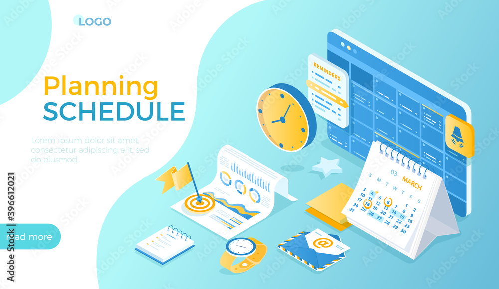 Planning Schedule, Scheduling. Organization of calendar, reminders and ...