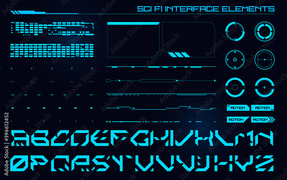 Set of Sci Fi Modern User Interface Elements. Futuristic Abstract HUD ...