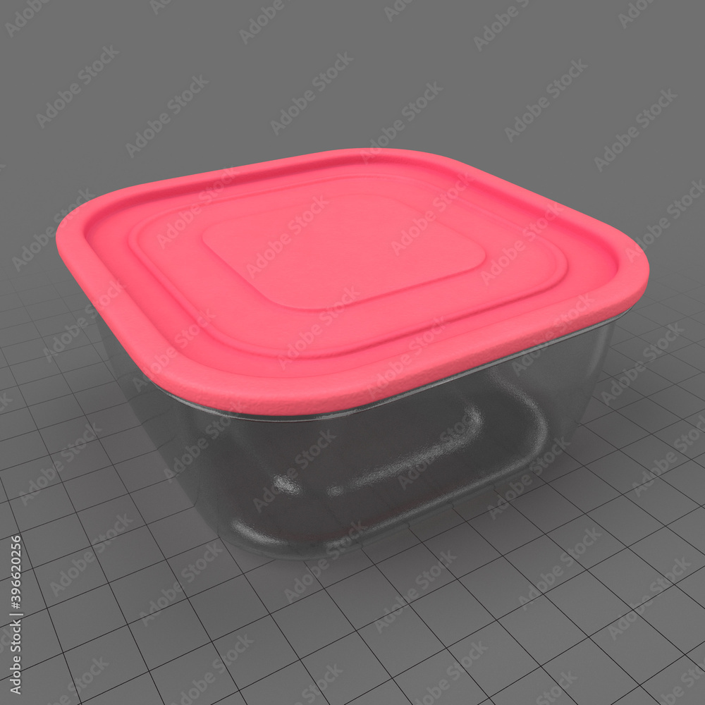 Square food container 1 Stock 3D asset | Adobe Stock