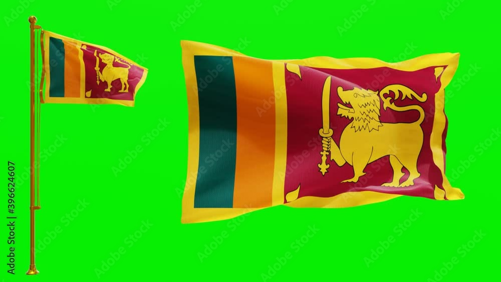 Flags of Sri Lanka with Green Screen Chroma Key High Quality 4K UHD ...