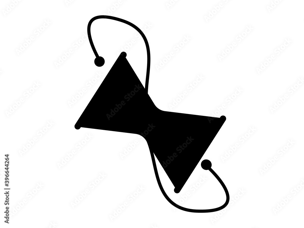 Drum shiva icon. Black damaru hourglass shaped of hindu god mahadev for ...