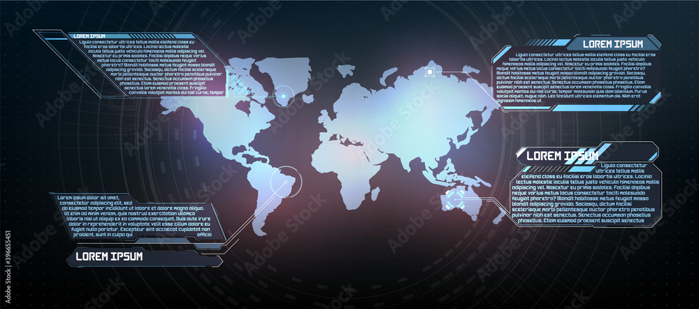 Futuristic Vector HUD Interface Screen Design. Digital callouts titles ...