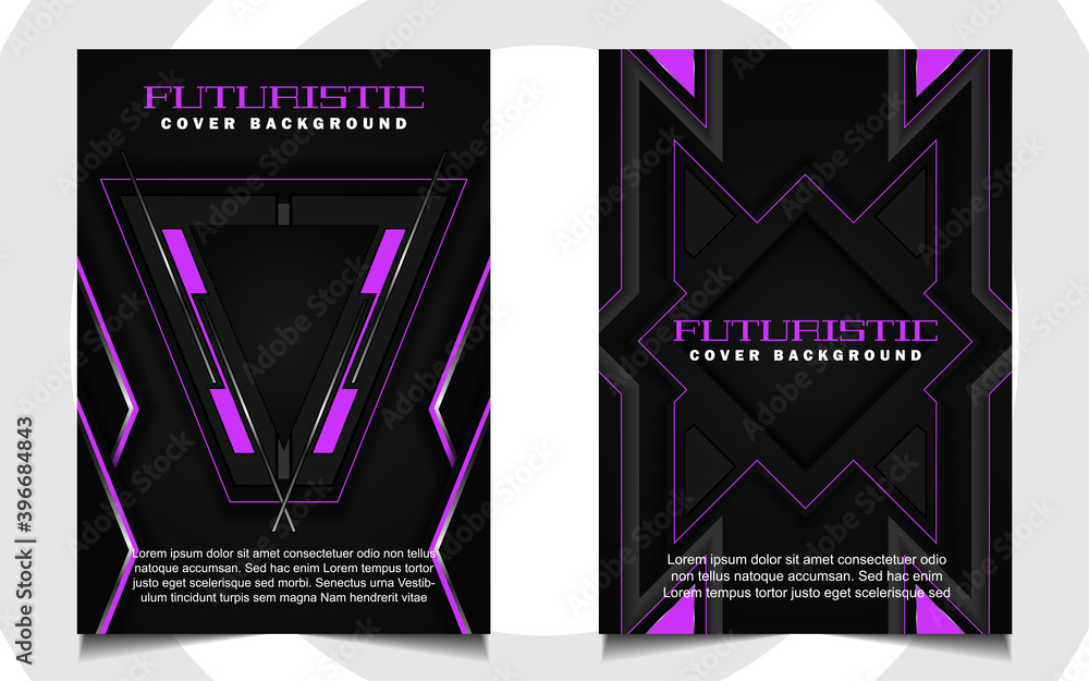 Abstract futuristic cover a4 background template purple technology ...