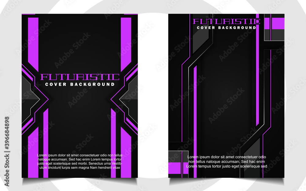 Abstract futuristic cover a4 background template purple technology ...