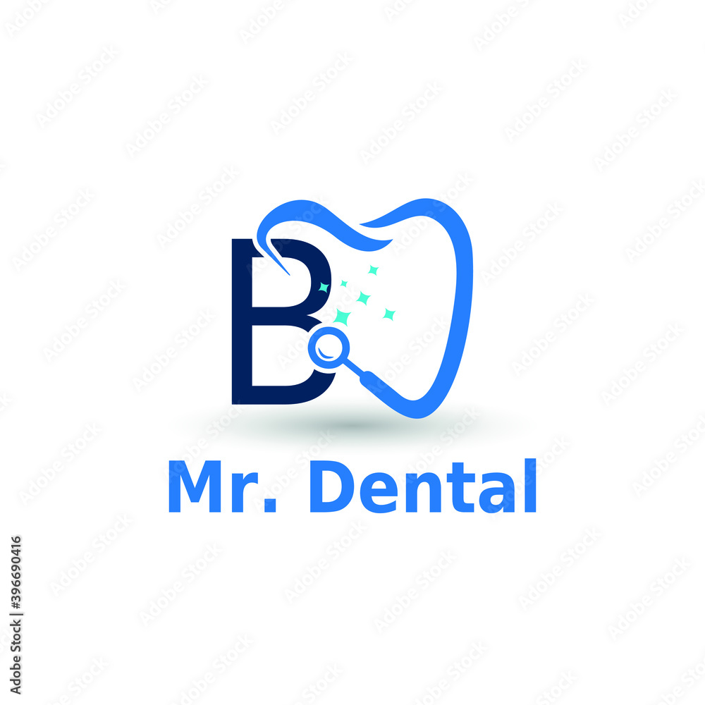 Initial Letter B Dental Dentist Logo concept. Dentistry Brand and ...