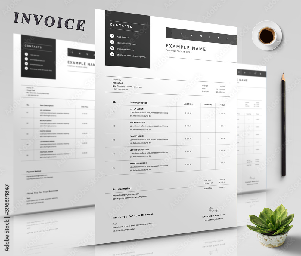 INVOICE Stock Vector | Adobe Stock