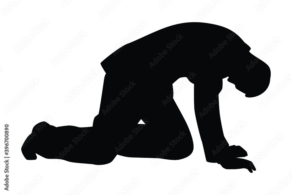 Crawling Man Silhouette