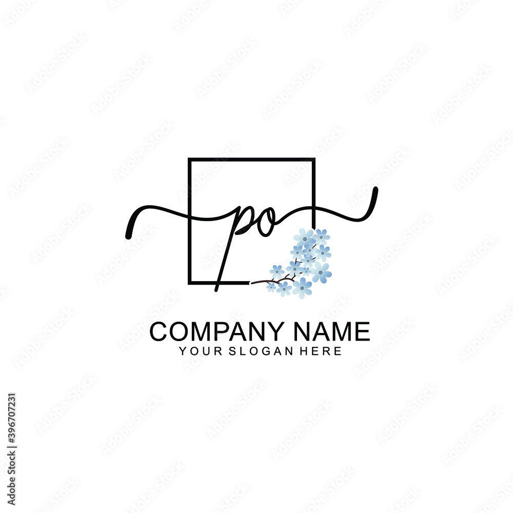 Initial PO Handwriting, Wedding Monogram Logo Design, Modern ...
