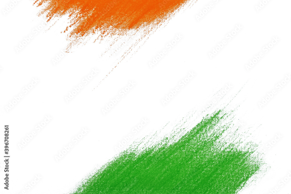 Flag of India oil pastel crayon brush stroke, independence day ...