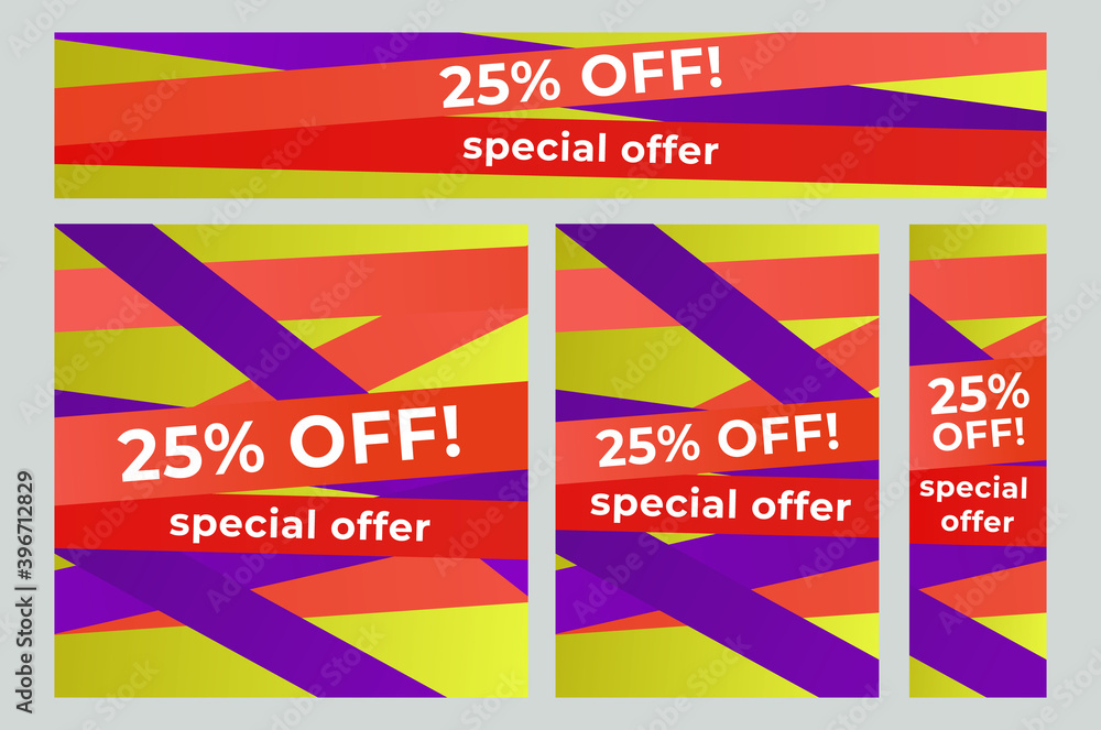 Special offer sale. Marketing banner design. Colorful illustration for ...