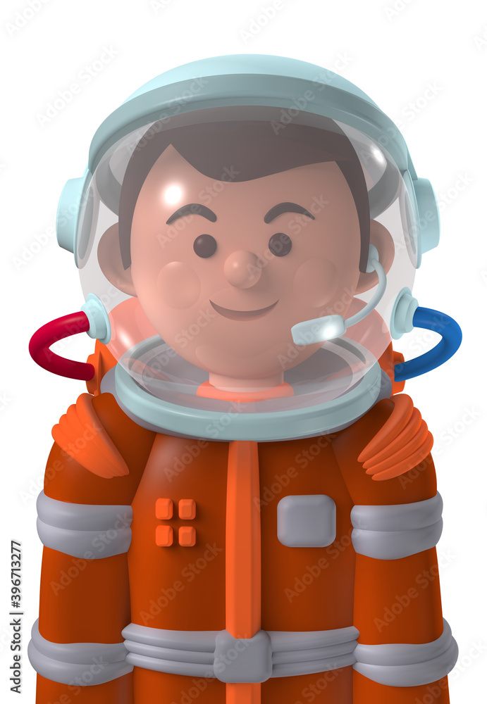 Cartoon character 3d avatar happy male Mars astronaut Stock ...