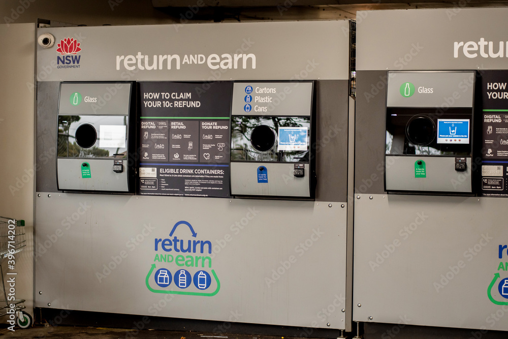 Sydney, Australia 2020-01-18. Return and Earn public return point for ...