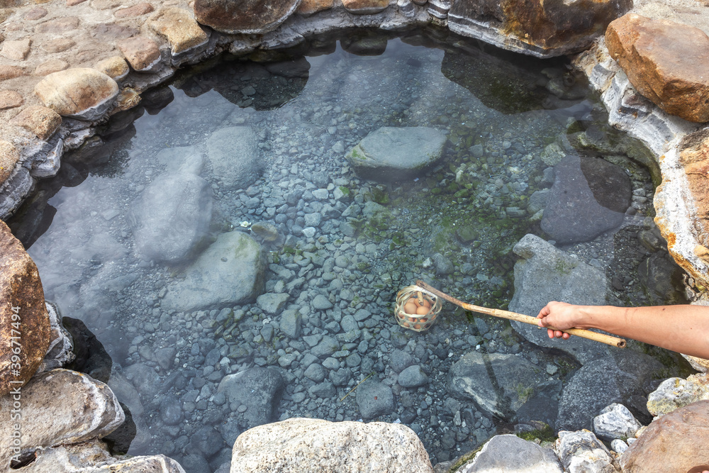 Boiling eggs in the hot spring, Chae Son National Park, Thailand Stock ...