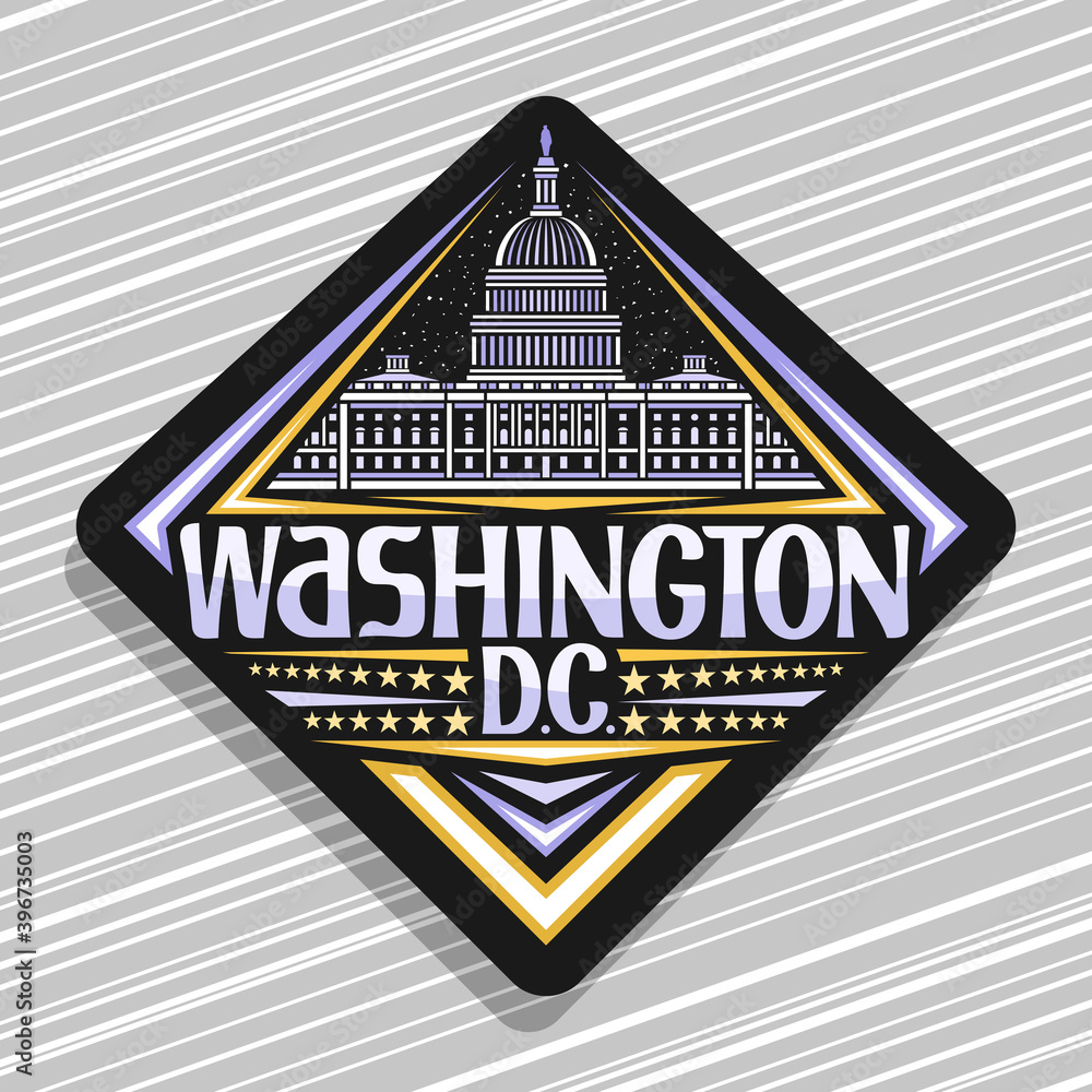 Vector logo for Washington, black rhombus badge with outline ...