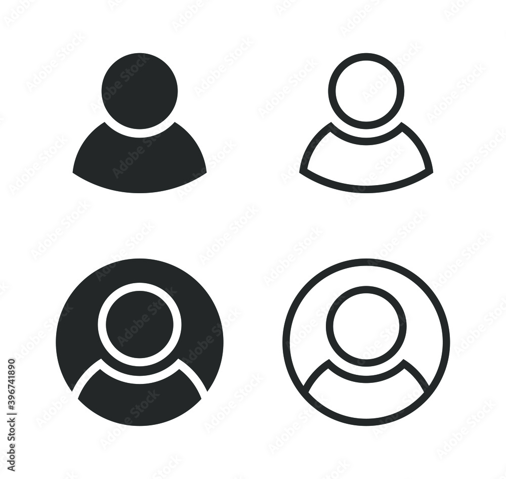 User profile login or access authentication icon button set. People ...