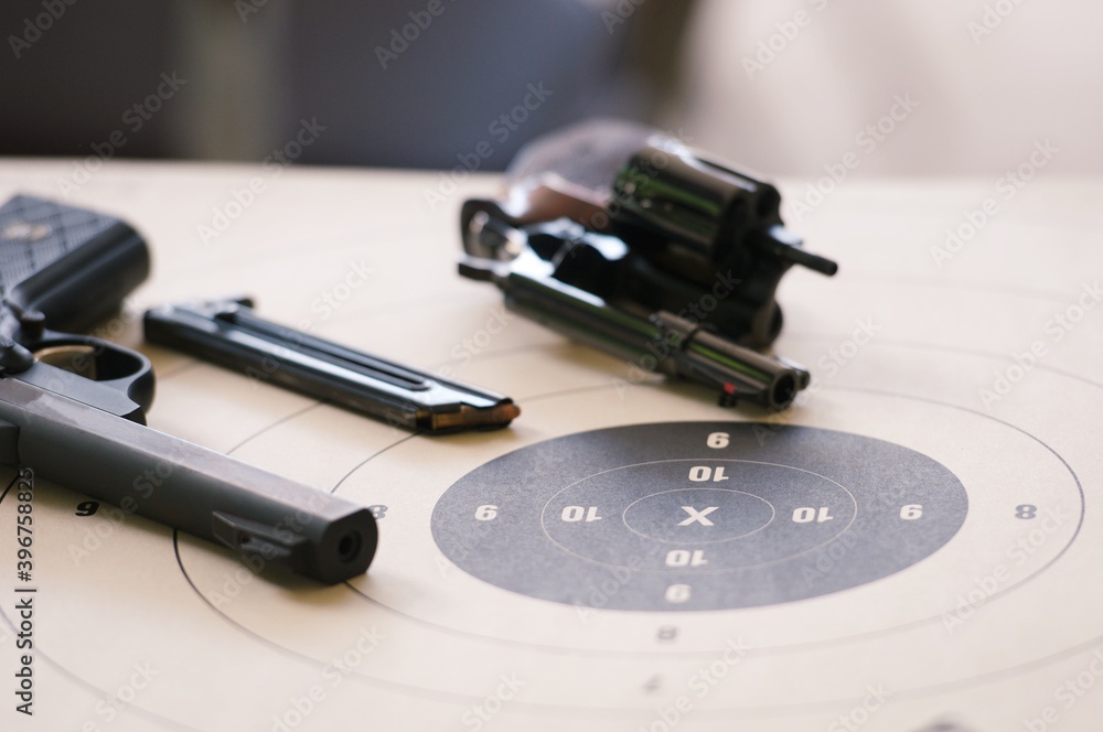 Goal setting with target, objectives and planning concept, top view ...