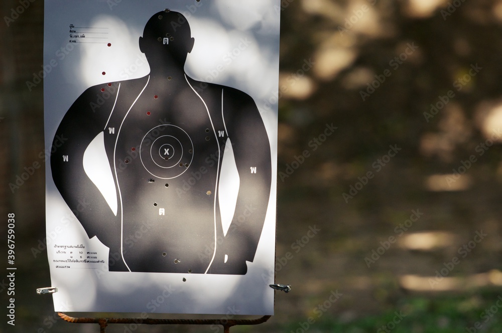 Goal setting with target, objectives and planning concept, top view ...