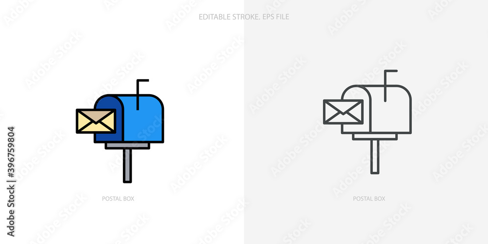 Postal box icon for your website, logo, app, UI, product print. Postal ...