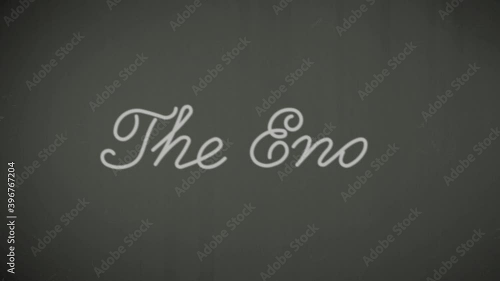 Vídeo do Stock: Old film effect screen with animated caption "The End ...