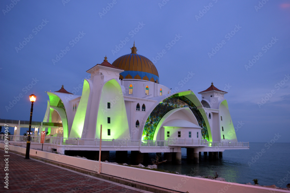 masjid Selat Melaka, Floating Mosque Melaka Stock Photo | Adobe Stock