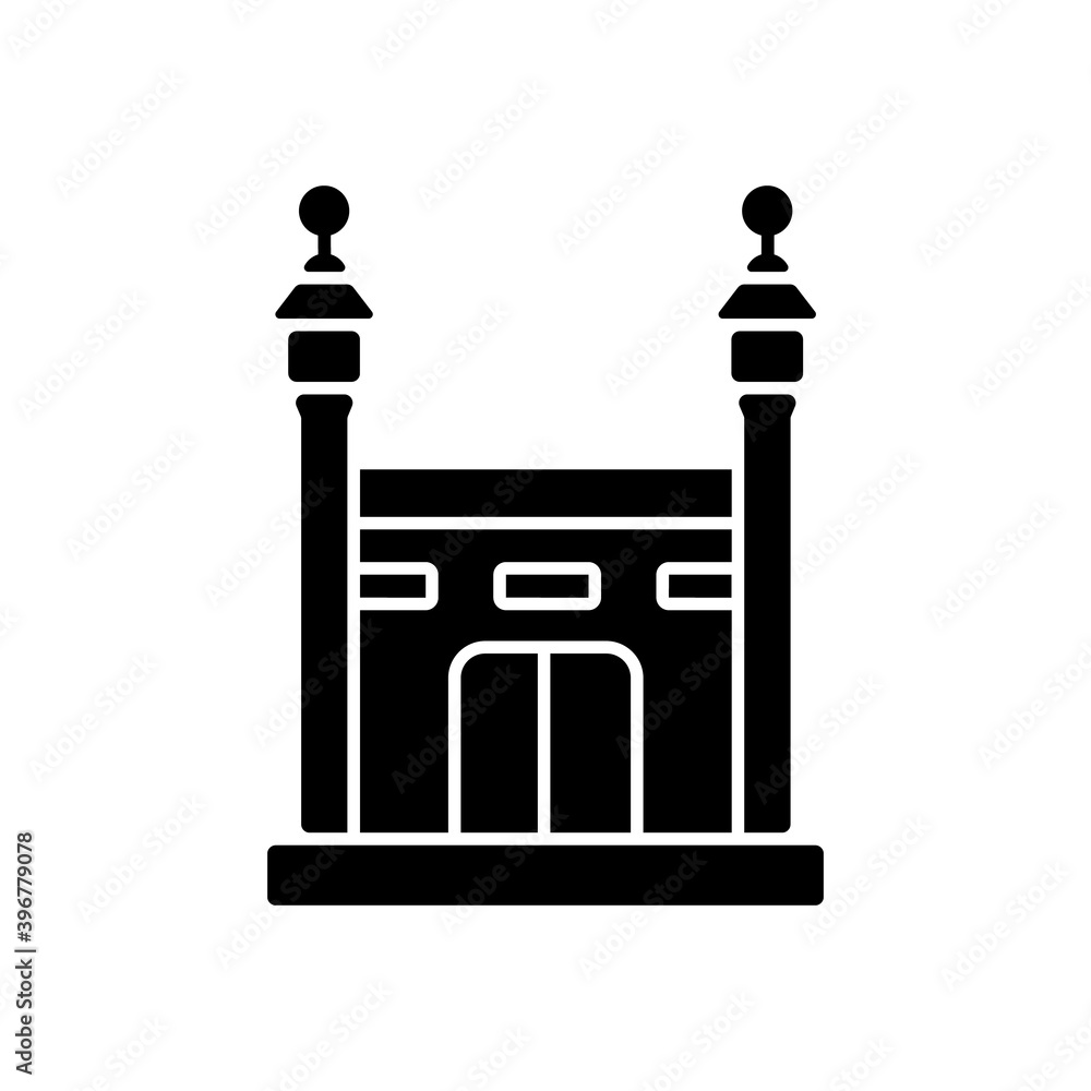 Hajj black glyph icon. Annual islamic pilgrimage to mecca. Mandatory ...