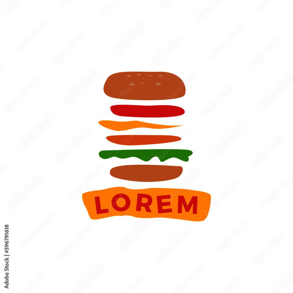 BURGER FLY LOGO DESIGN WITH SIMPLE AND FLAT STYLE FOR RESTAURAND AND ...