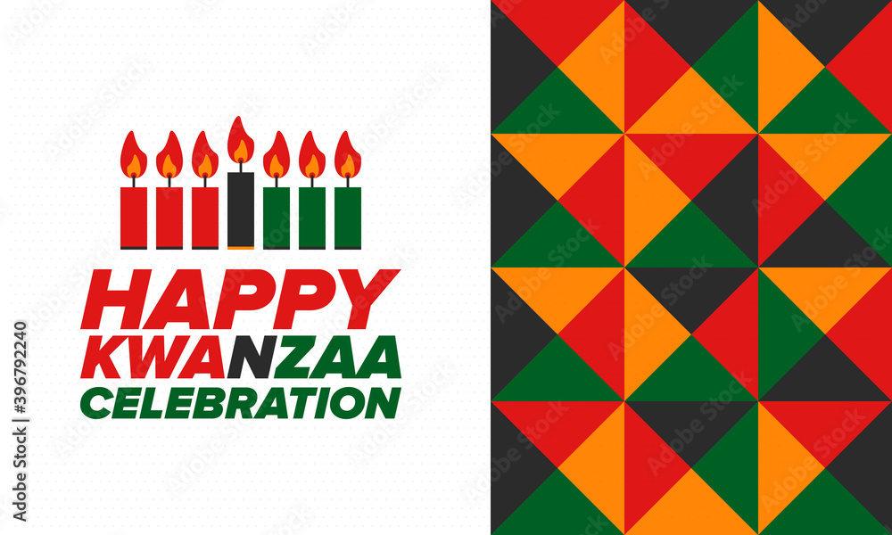 Kwanzaa Happy Celebration. African and African-American culture holiday ...