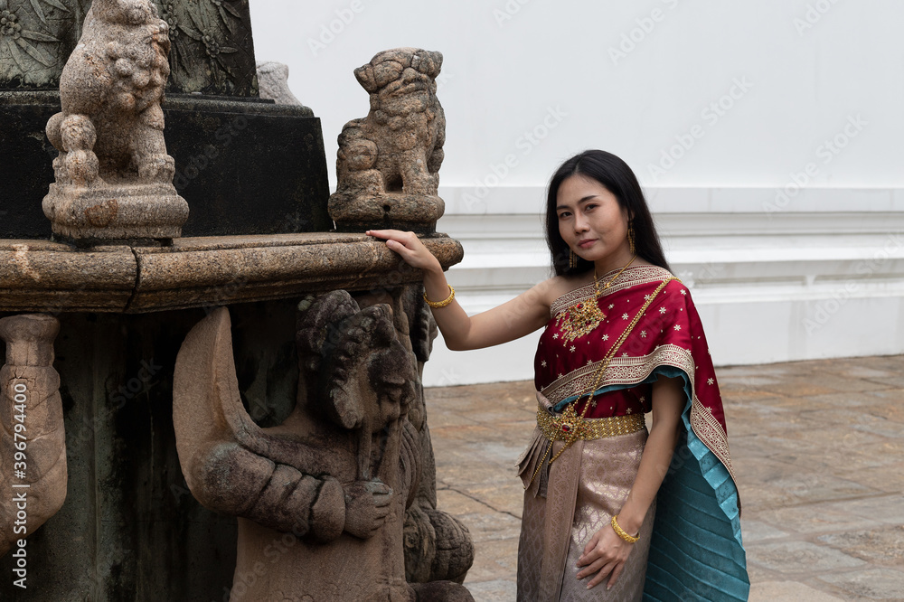 Beautiful woman in traditional dress costume Stock Photo | Adobe Stock