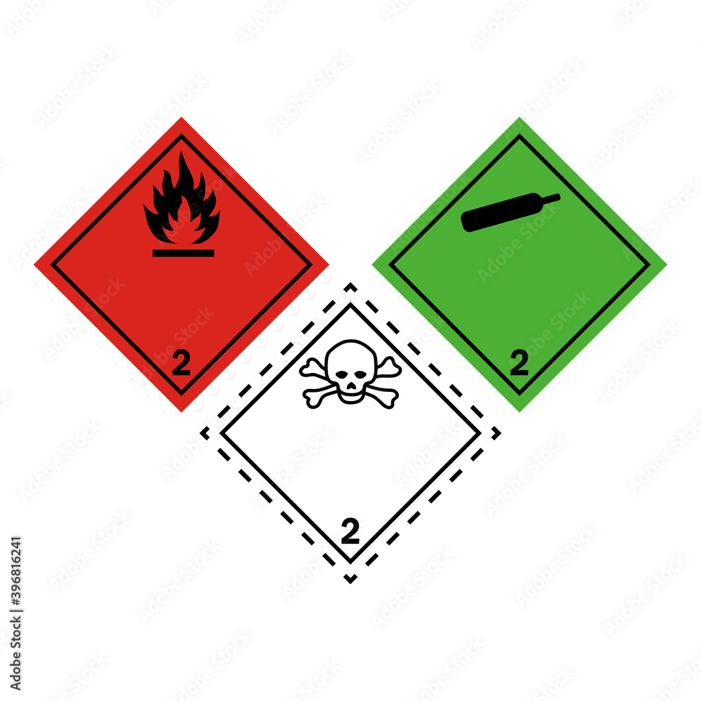 Transport Hazard Pictograms, Class2 Gases, Warning sign of Globally ...
